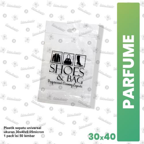 Jual Plastik Klip Sepatu Bening Print 30x40 Plastik Sablon Packing ...