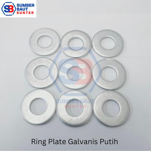 Jual M4 Ring Plat Galvanis Putih WP Washer Plate 4mm per 100 pcs ...