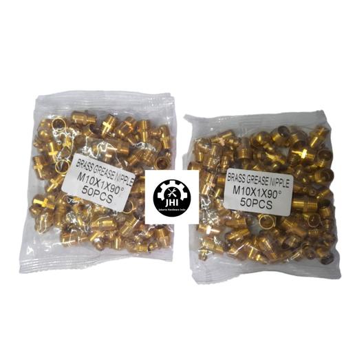 Jual ISI 50 PCS NEPEL GREASE 10MM M10*1 90°/ NEPEL GEMUK KUNINGAN ...