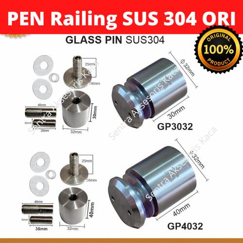 Jual Pin Railing Tangga SUS 304 - Glass holder, Pen Iklan Railing Kaca ...