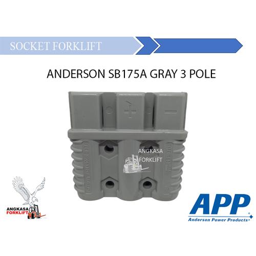 Promo Socket Anderson SBS 175A 3 Pole Gray Original 3 PIN SBS175A 600V ...