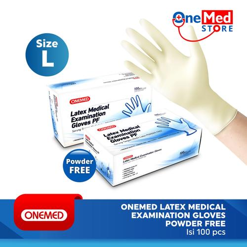 Jual Sarung Tangan Latex Onemed Exam Glove Powder Free Putih Box isi ...