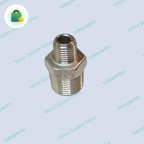 Jual DOUBLE NAPPLE REDUCER STAINLESS 1/2" X 3/8" INCH / V SOK NEPEL ...