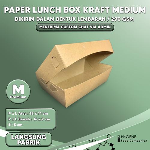Jual PAPER LUNCH BOX SIZE M BAHAN KRAFT FULL LAMINASI / PAPER LUNCH BOX ...
