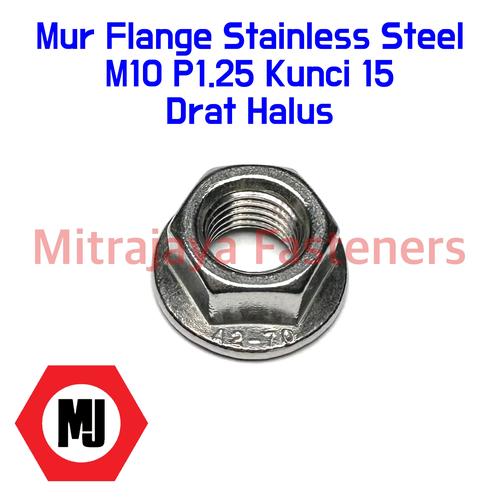 Jual Mur Flange Nut M10 Drat 1.25 Halus Stainless Steel 304 - Kota Bandung - Mitrajaya Fasteners ...