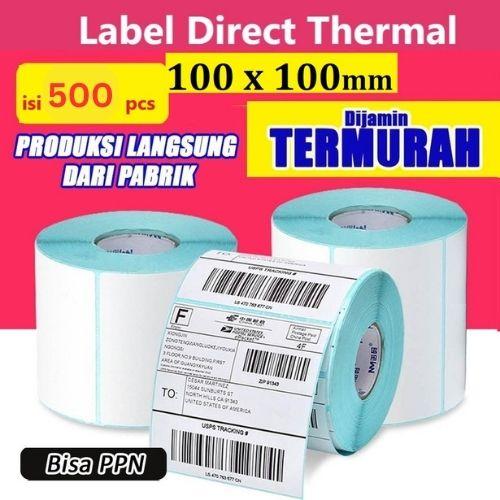 Jual LABEL THERMAL 100 X 100 KERTAS STICKER BARCODE 100x100 mm Isi 500 ...