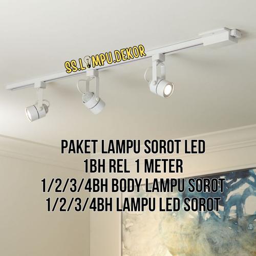 Jual PAKET ISI 4 LAMPU SOROT LED TRACKLIGHT WARM WHITE LENGKAP REL ...