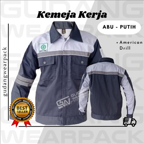 Promo Gudang Wearpack - Baju Kerja Seragam Proyek Warna Abu Putih - ABU ...