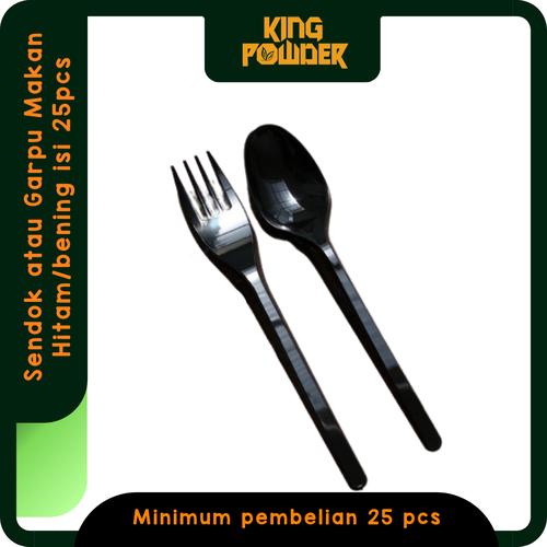 Jual Sendok / Garpu Makan Hitam / Bening MINIMAL PESAN (50 PCS ...