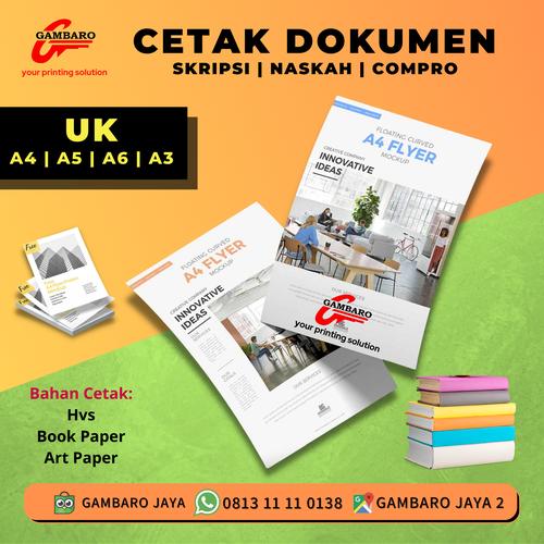 Jual Cetak Buku Print isi Buku HVS A4 A5 A6 - Hitam-putih, 1 Sisi ...