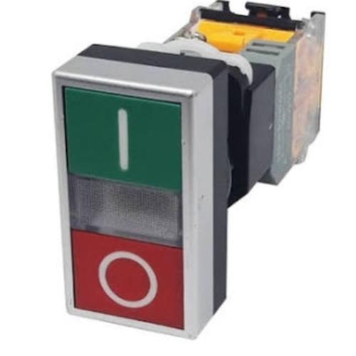 Jual DV Push Lamp LED 22mm 220V 1NO+1NC LA22C-11DRG / Tombol On Off ...