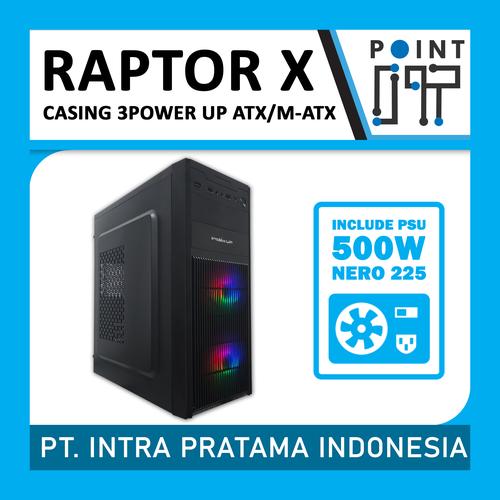 Jual Casing Komputer PC 3 Power Up X LED FAN with PSU 500W ATX CASE ...