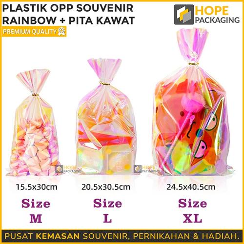 Jual [20 Pcs] Plastik OPP Rainbow Souvenir Snack Ultah + Pita Kawat - M ...