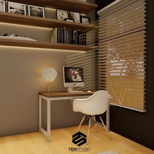 Jual Meja Kerja Staff / Komputer / Belajar Minimalis Industrial 120 cm ...