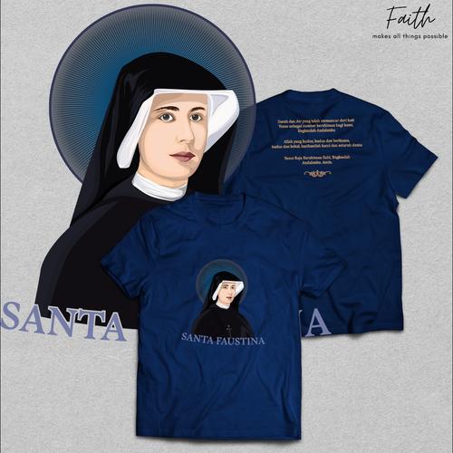 Jual Kaos Rohani/Katolik Kristen Santa Faustina Dewasa sampai Big Size ...