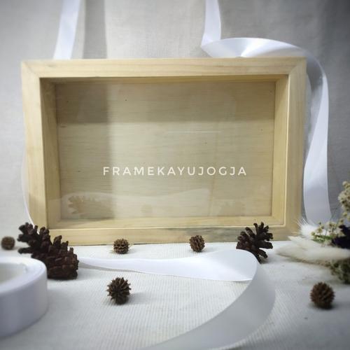 Jual Frame Kayu 3D Cat Putih / Bingkai Pop Up / Frame Kaca 40 x 30 x 5 ...