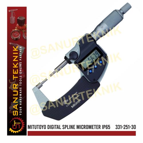 Jual MITUTOYO 331-251-30 Digital Spline Micrometer IP65 0-25mm, 3mm 0 ...