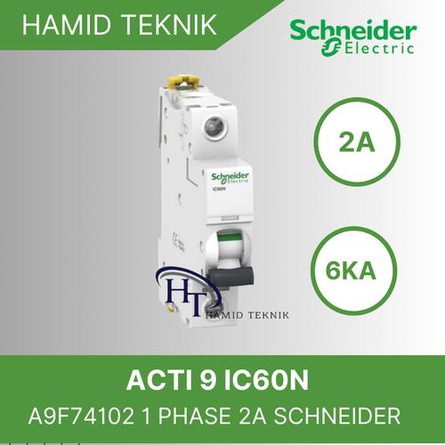 Jual MCB 6KA iC60N A9F74102 1 Pole 2A Schneider - Jakarta Barat - Hamid Teknik | Tokopedia