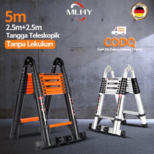 Promo Tangga Lipat Aluminium Teleskopik 5M Double Telescopic Ladder 5 ...