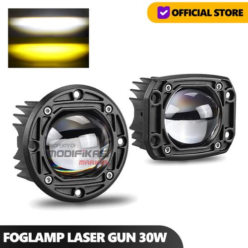 Jual Lampu Foglamp Laser Gun LED Bumper 30W 8D Bemper Mobil Offroad DC9 ...