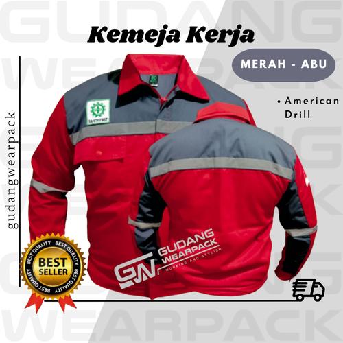 Promo Gudang Wearpack - Baju Kerja Seragam Proyek Warna Merah Abu ...