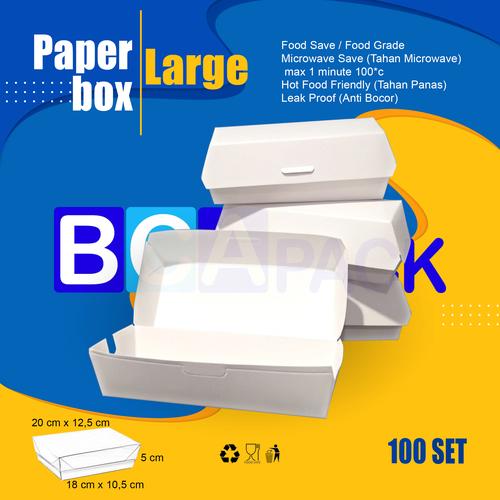 Jual LUNCH BOX MAKANAN-PAPER BOX UKURAN L-LARGE-FOODGRADE-TAKE AWAY ...