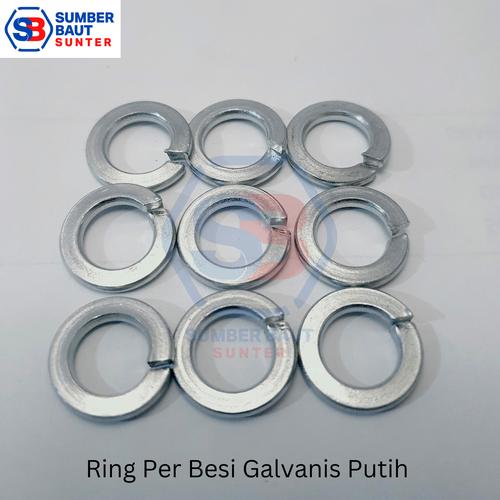 Jual M5 Ring Per Besi Putih Galvanis 5mm Spring Washer isi 100 pcs ...