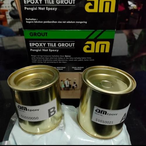 Jual expoty tile grout pengisi nat epoxy AM 55 warna white (1KG) set ...