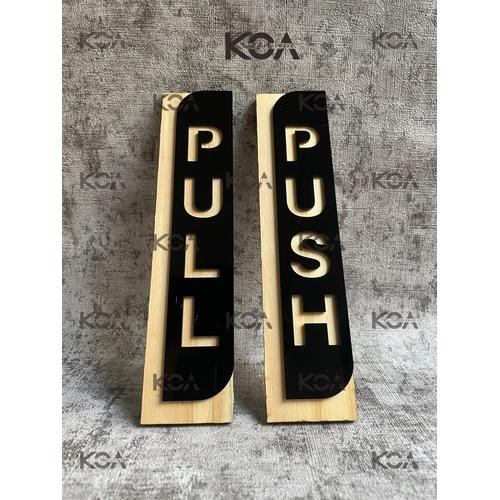 Jual Tanda Sign Pintu Pull Push Tarik Dorong Kayu Jati Belanda Akrilik ...