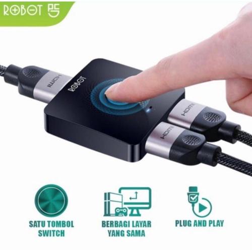 Jual Robot HM103 Hdmi Switch Splitter 2in1 Out / 1in2 Out Bi-Direction 4K - Robot HM103 - Kota ...