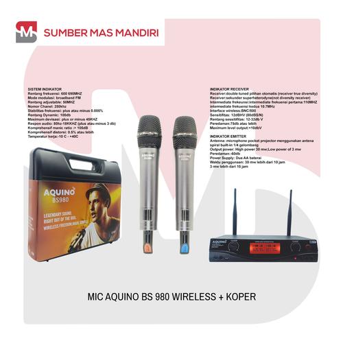 Jual MICROPHONE WIRELESS AQUINO BS 980 ORIGINAL / MIC WIRELESS BS980 - Jakarta Barat - SUMBER ...