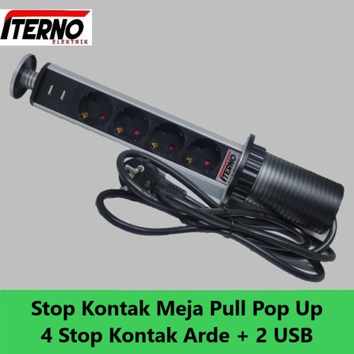 Jual Stop Kontak Meja Pull Pop Up Tarik 4 Arde EU 2 USB Iterno - Kota ...