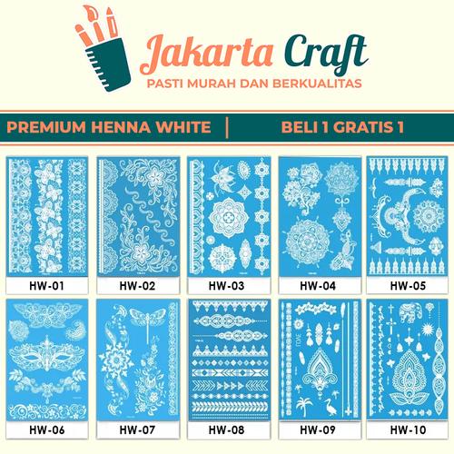 Jual ( BELI 1 GRATIS 1 ) HENNA WHITE Temporary ukuran 21x15cm1 - 01 ...