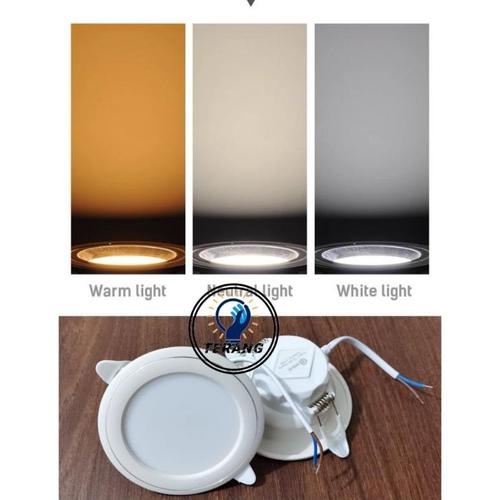 Jual LAMPU DOWNLIGHT LED 3 WARNA 6WATT FULL/ PANEL LED/ LAMPU PLAFON ...