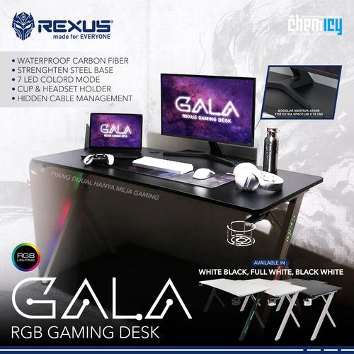 Jual Rexus Gala RGB Gaming Desk / Meja Komputer - White-black - Jakarta ...