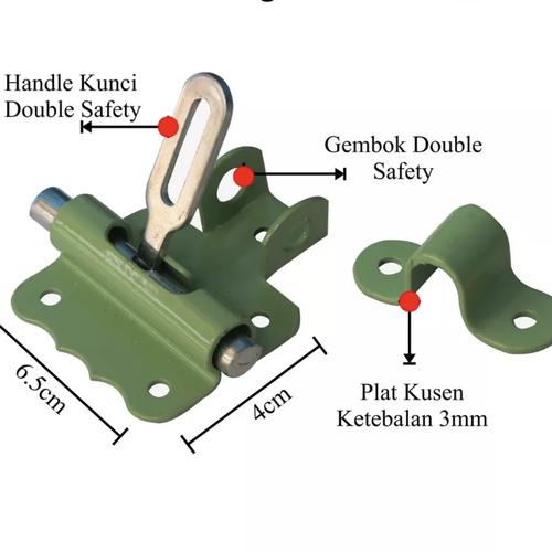 Jual Grendel pintu overpal 2" 3" hijau merk camel - grendel slot ...