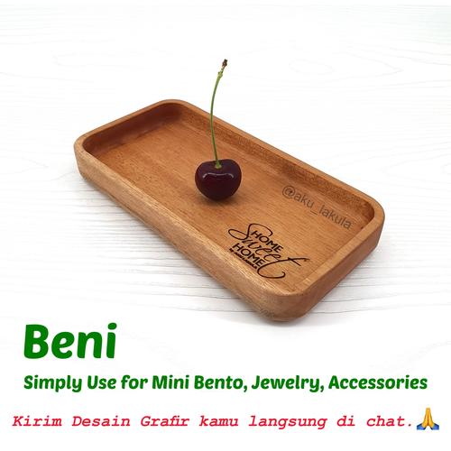 Jual FREE GRAFIR Tray Kayu Tebal 11x21x2.8cm SERBAGUNA - [BENI] - Polos ...