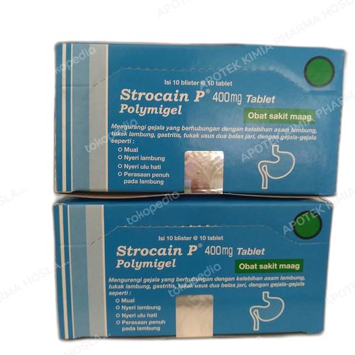 Jual STROCAIN P 400 MG TABLET OBAT SAKIT MAAG 1 BLISTER @10 TABLET ...