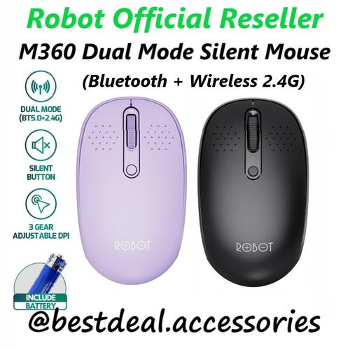 Jual Robot M360 Mouse Bluetooth Wireless 2.4G Multi Mode Silent Mouse ...
