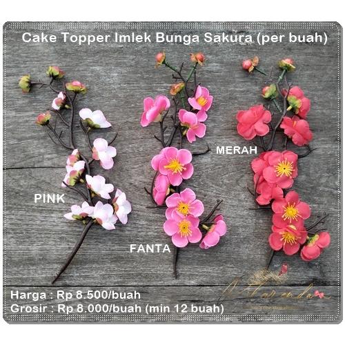 Jual IMLK-240 : Cake Topper Imlek Bunga Sakura (per buah) - pink - Kota ...