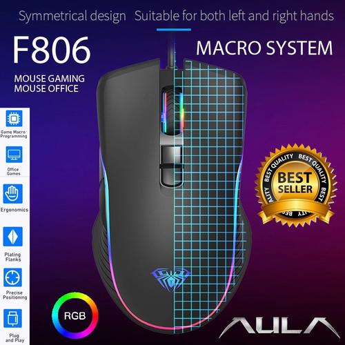 Jual Mouse Gaming RGB 4 Colour breathing Light AULA f806 Macro-7 buttons - Jakarta Pusat - KSS ...