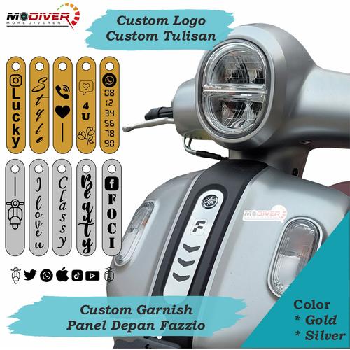 Promo FAZZIO - Custom Tulisan & Logo Panel Depan - Hanya Tulisan, Gold ...