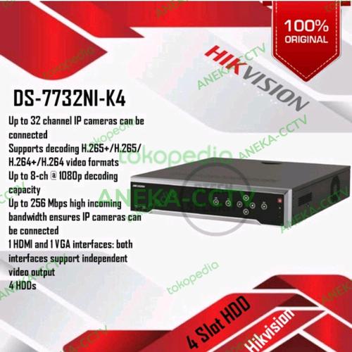 Jual NVR HIKVISION 32CH 4K DS-7732NI-K4 RESMI ORIGINAL HIKVISION ...