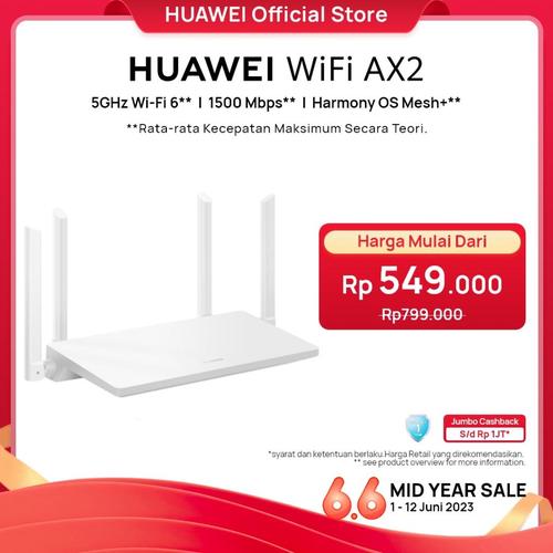 Jual HUAWEI WiFi AX2 | Router | 5 GHz Wi-Fi 6 Support up to 1500 Mbps ...