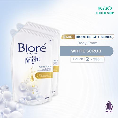 Promo Biore Bright White Scrub 380ml Pouch Refill Twinpack- Sabun Mandi ...