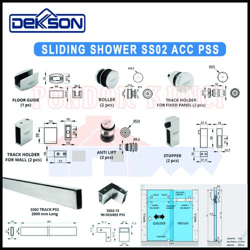 Jual Track 2 Meter Dan Acc Sliding Shower Glass Dekkson SS02 Pintu Shower - Kota Tangerang ...