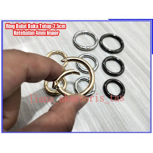 Jual Ring Bulat Buka Tutup 2,5cm KETEBALAN 4mm untuk Tas Wanita-Ring O ...