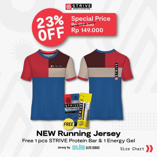 Promo STRIVE New Running Jersey By SUB - Free 1Pc Protein Bar+1Pc ...