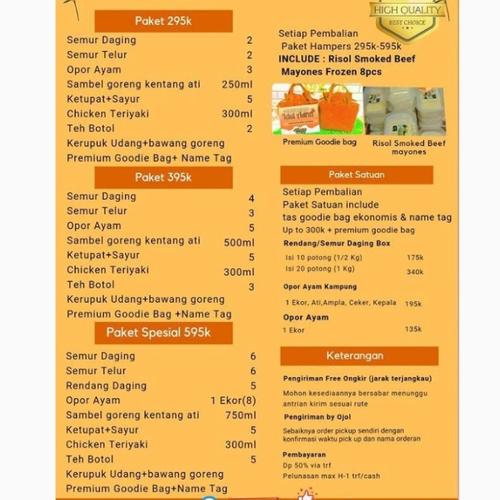 Jual paket ketupat lebaran catering rendang semur - Kota Tangerang ...