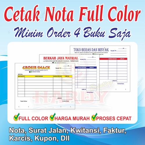 Jual cetak nota full color - 1/2 F4 2 ply - Kota Tangerang - Hardy ...